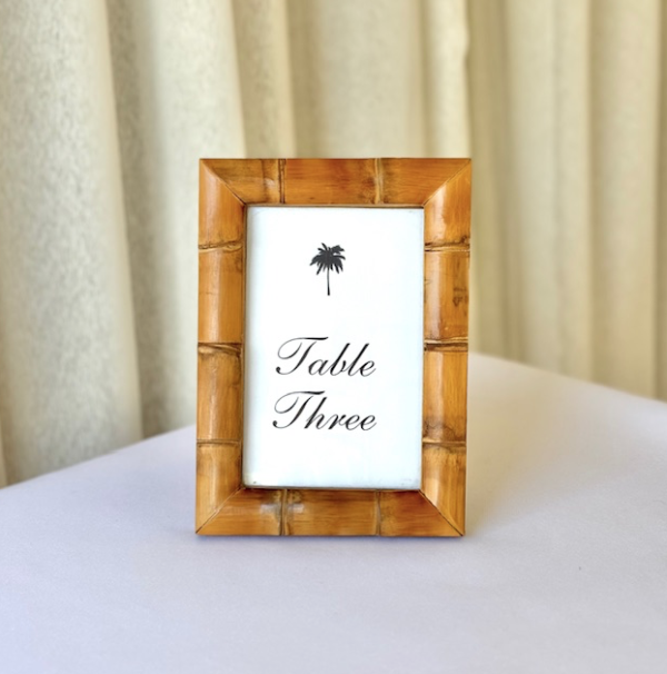 Bamboo Frame Table Numbers 4x6 - Adorn Event Hire & Floral Design