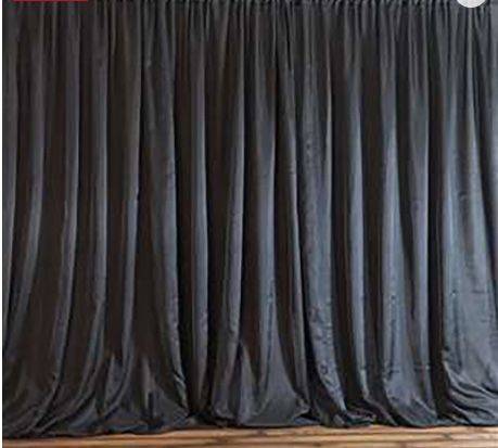 Black Backdrop Curtain - Polyester With Chiffon Layer - Adorn Event ...